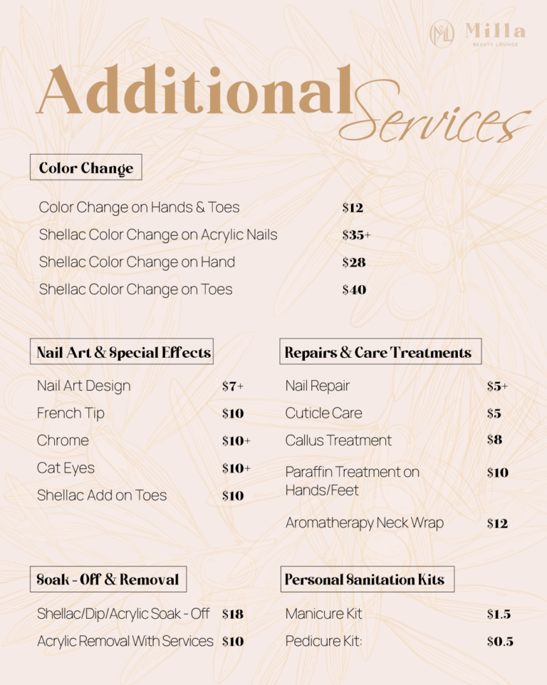 Services - Milla Beauty Lounge