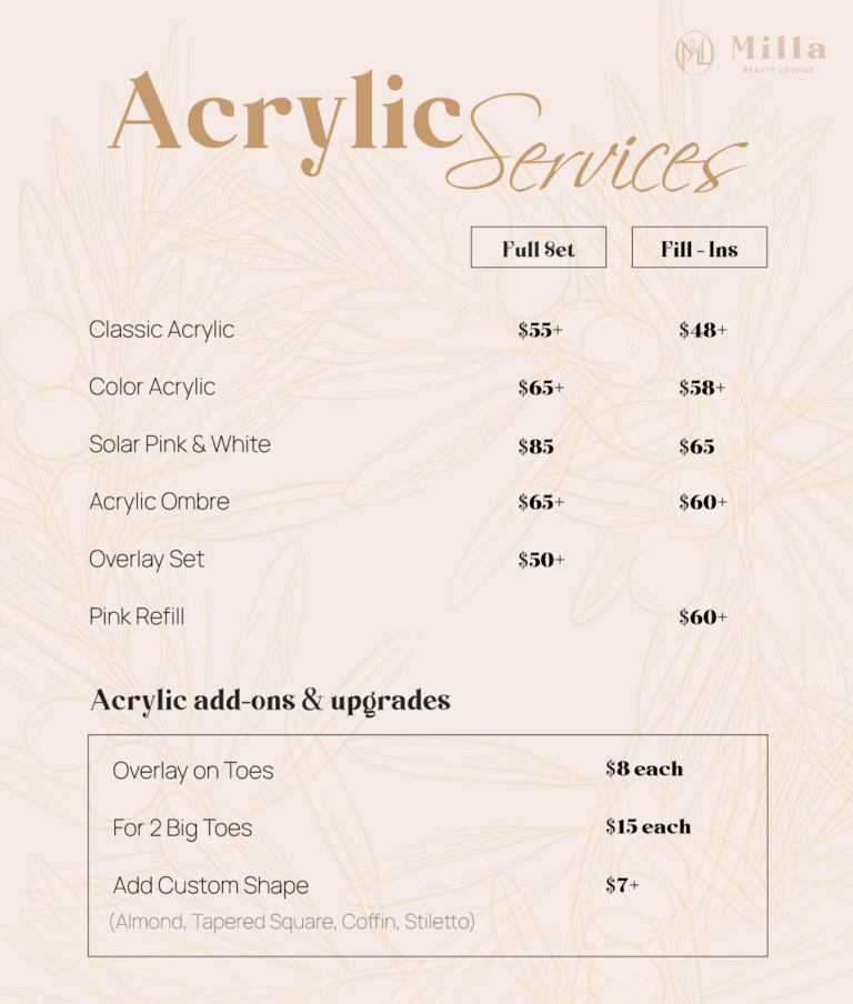 Services - Milla Beauty Lounge